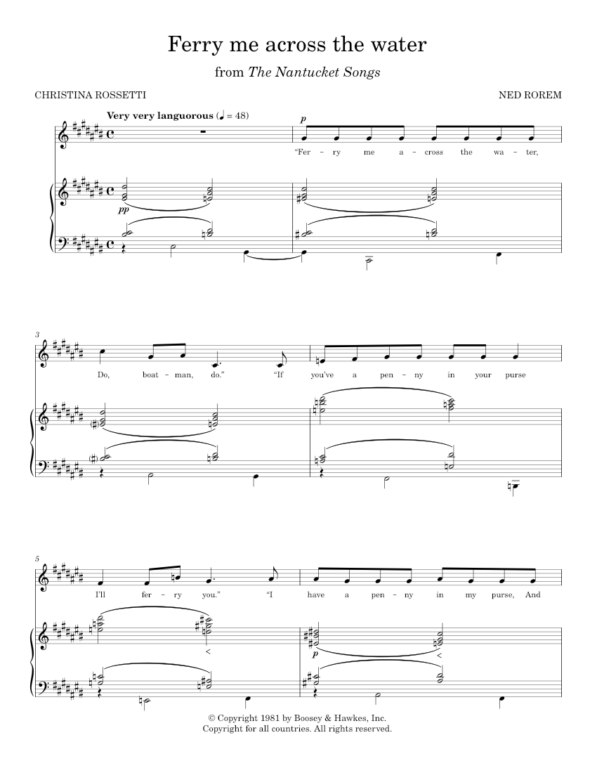 Play Official version of Ferry Me Across The Water Sheet Music by Ned ...