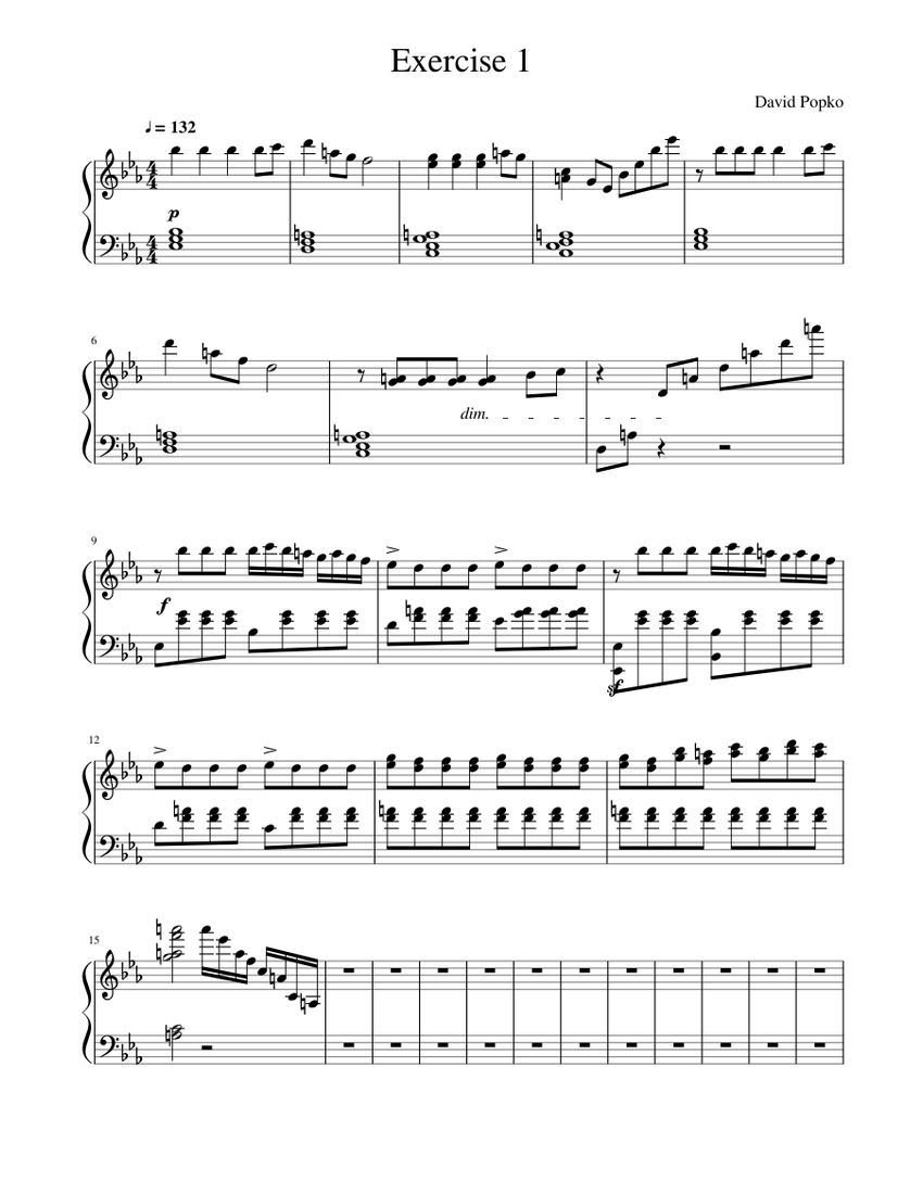 Exercise 1 Sheet music for Piano (Solo) | Musescore.com
