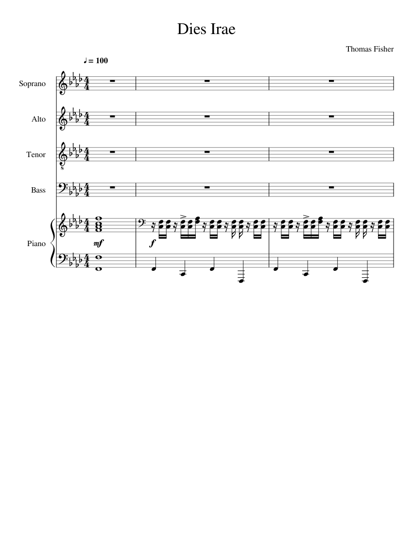 Dies Irae Sheet music for Piano, Soprano, Alto, Tenor & more ...