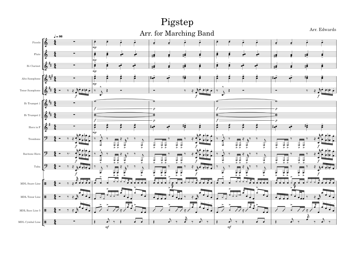 Pigstep By Lena Raine-Arranged for Marching Band Sheet music for ...
