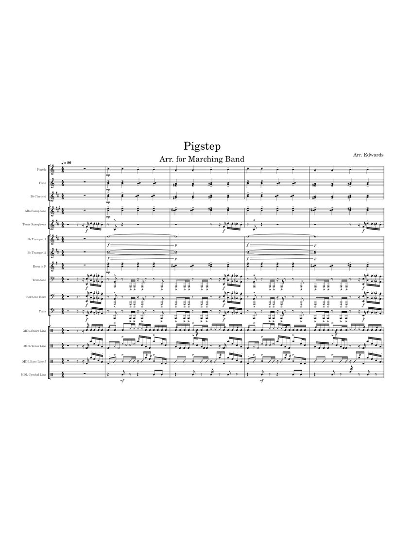 Pigstep By Lena Raine-Arranged for Marching Band Sheet music for ...