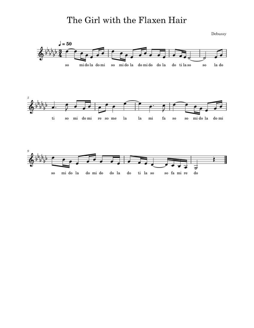 Girl with the flaxen hair – Claude Debussy The Girl with the Flaxen Hair Sheet music for Piano ...