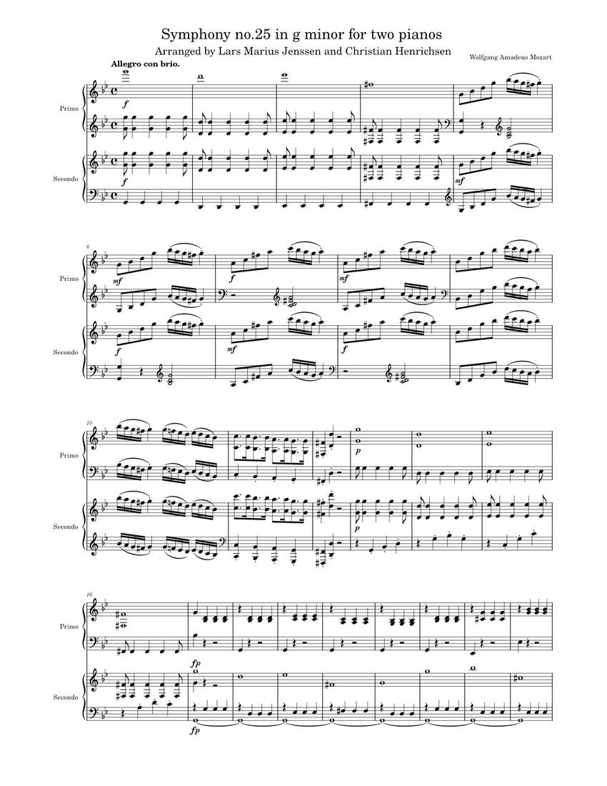 Symphony no.25 in G-minor – Wolfgang Amadeus Mozart Symphony no.25 in G ...