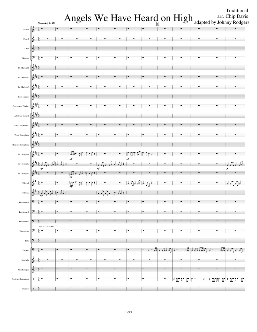 Angels We Have Heard On High Sheet music for Trombone, Euphonium, Tuba ...