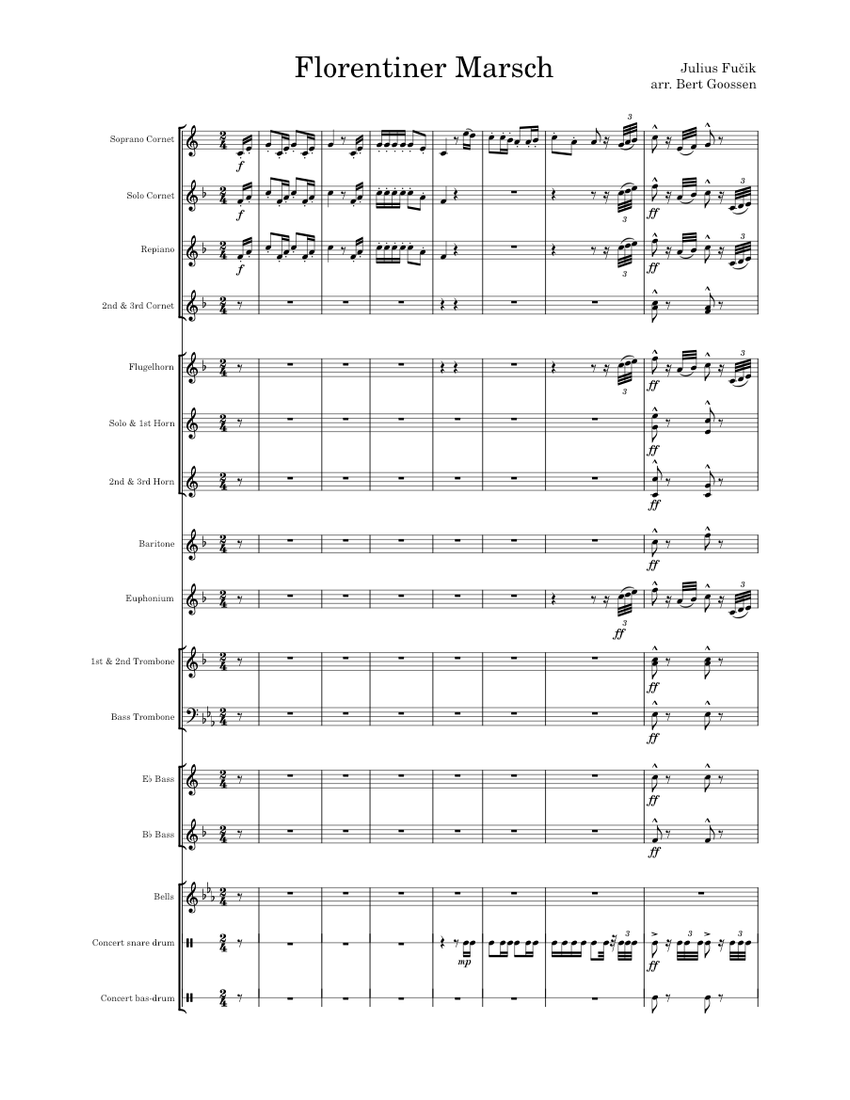 Florentiner Marsch, Op.214 – Julius Fučík Sheet music for Trombone ...