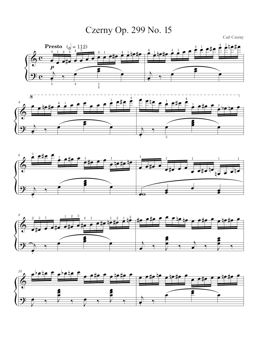 Czerny Op. 299 No. 15 – Carl Czerny Czerny Op. 299 No. 15 Sheet Music ...