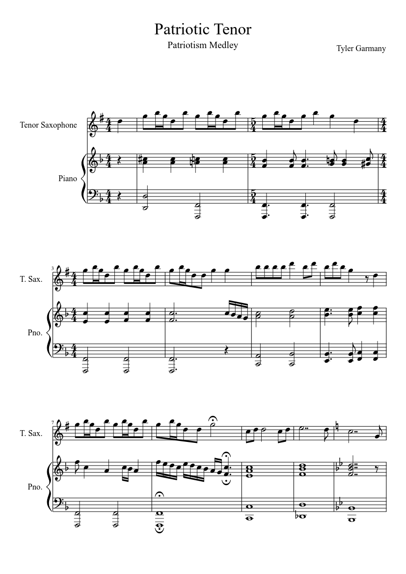 Patriotic Tenor Sheet music for Piano (Solo) | Musescore.com