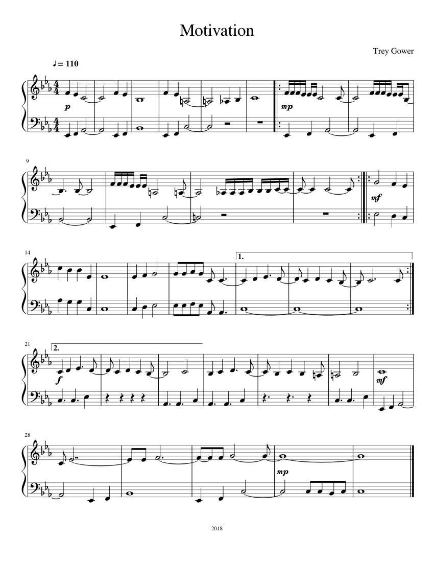 Motivation Sheet music for Piano (Solo) | Musescore.com