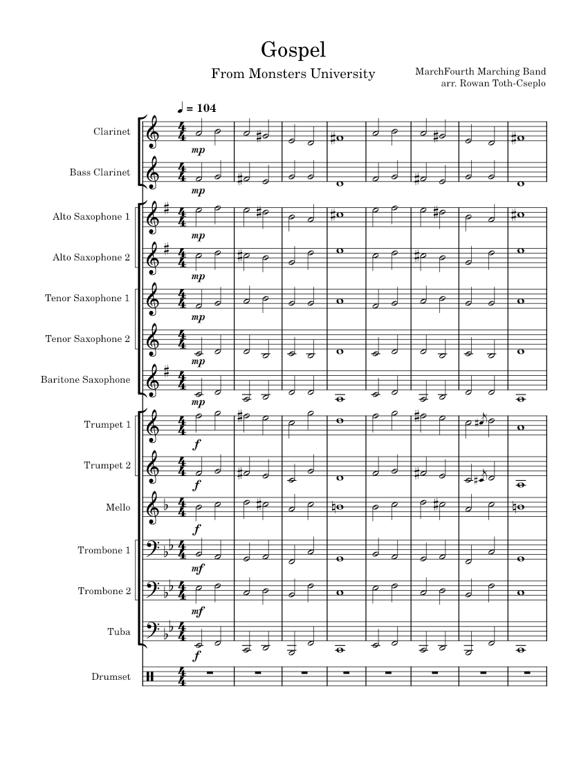 Gospel – MarchFourth Marching Band Sheet music for Trombone, Tuba, Flute, Saxophone alto & more ...