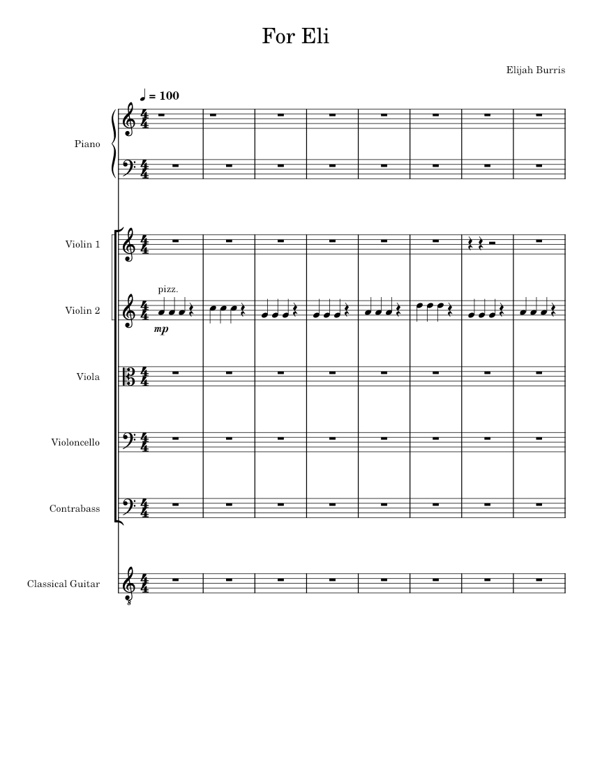 For Eli Sheet music for Piano, Contrabass, Violin, Viola & more ...