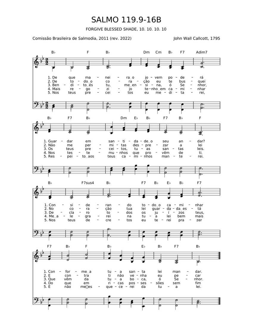 Salmo 119 9-16B Sheet music for Piano (Solo) | Musescore.com