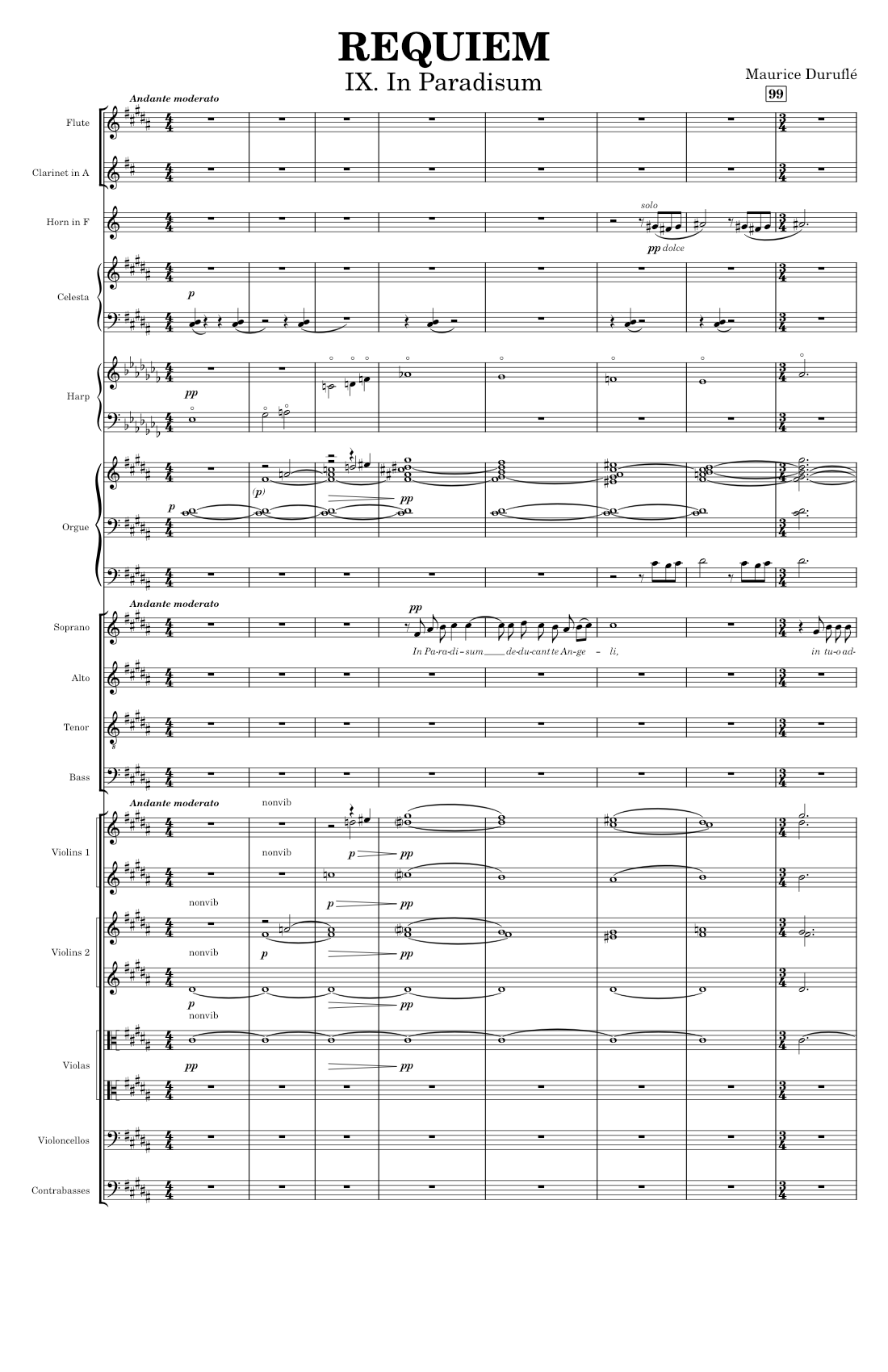 Requiem - IX. In Paradisum (Orchestra + Organ) – Maurice Duruflé Sheet ...