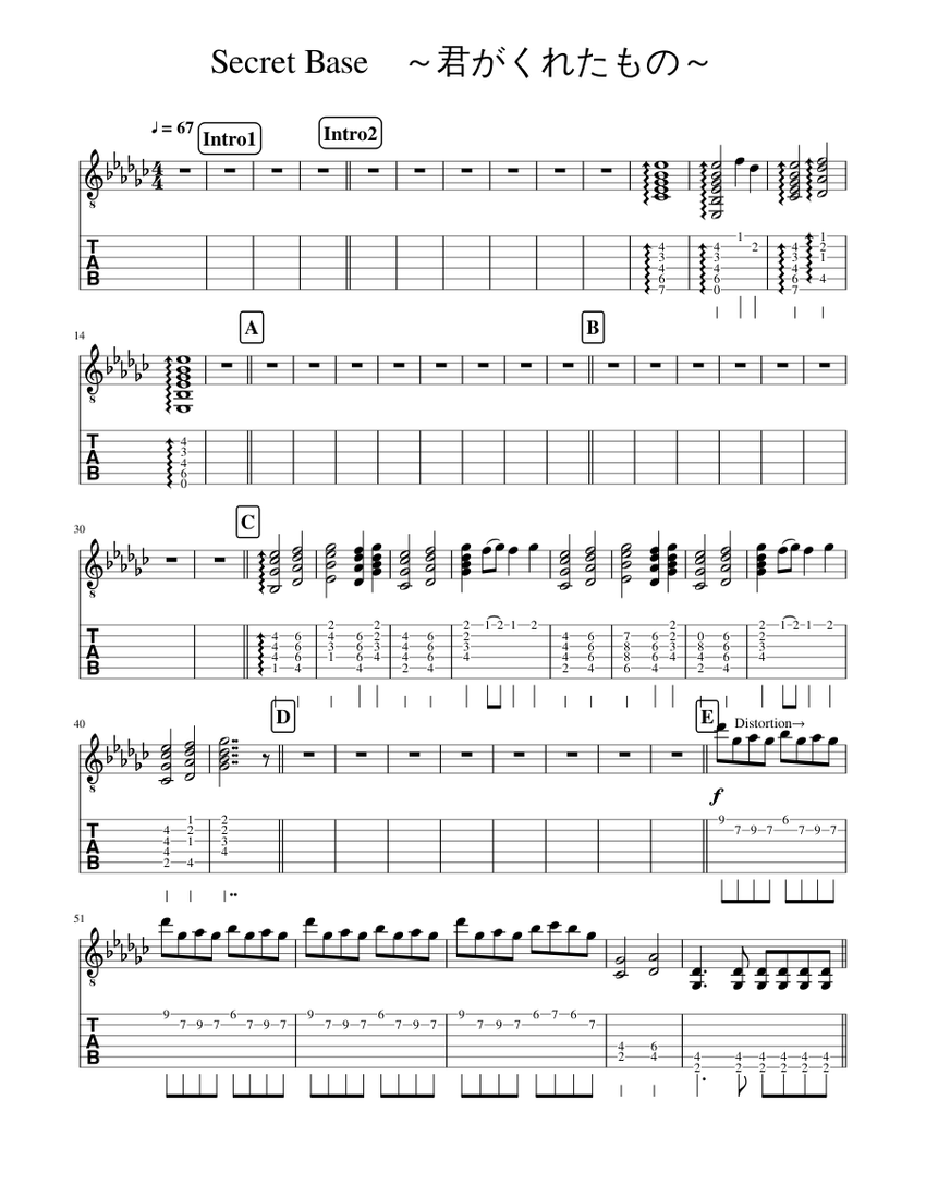 Secret Base - piano tutorial