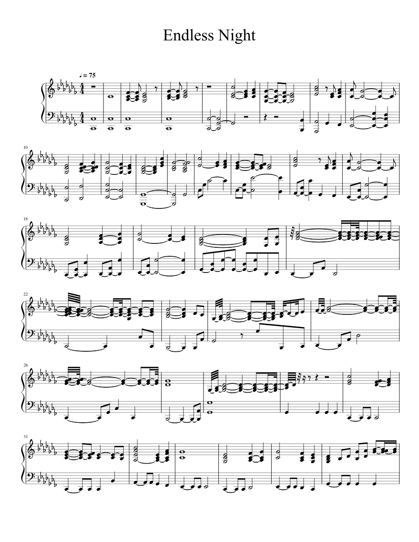 Endless Night Sheet music for Piano (Solo) | Musescore.com