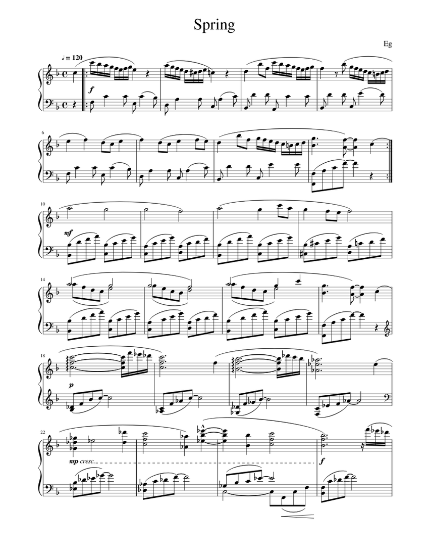 Spring Sheet music for Piano (Solo) | Musescore.com