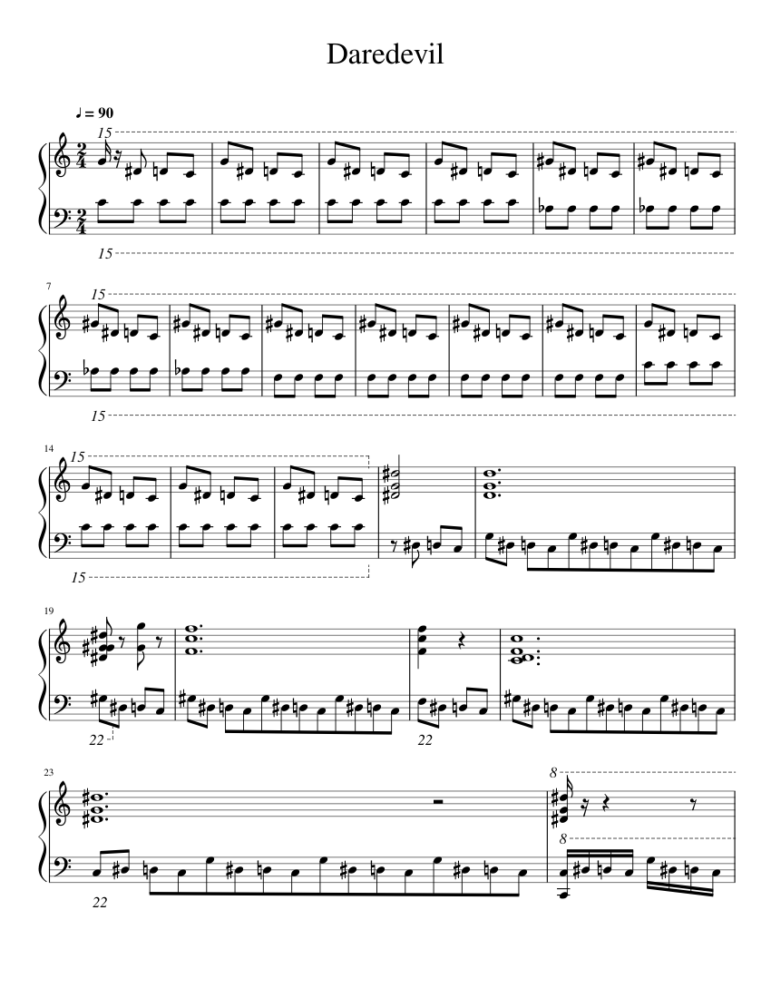 Daredevil Sheet music for Piano (Solo) Easy | Musescore.com
