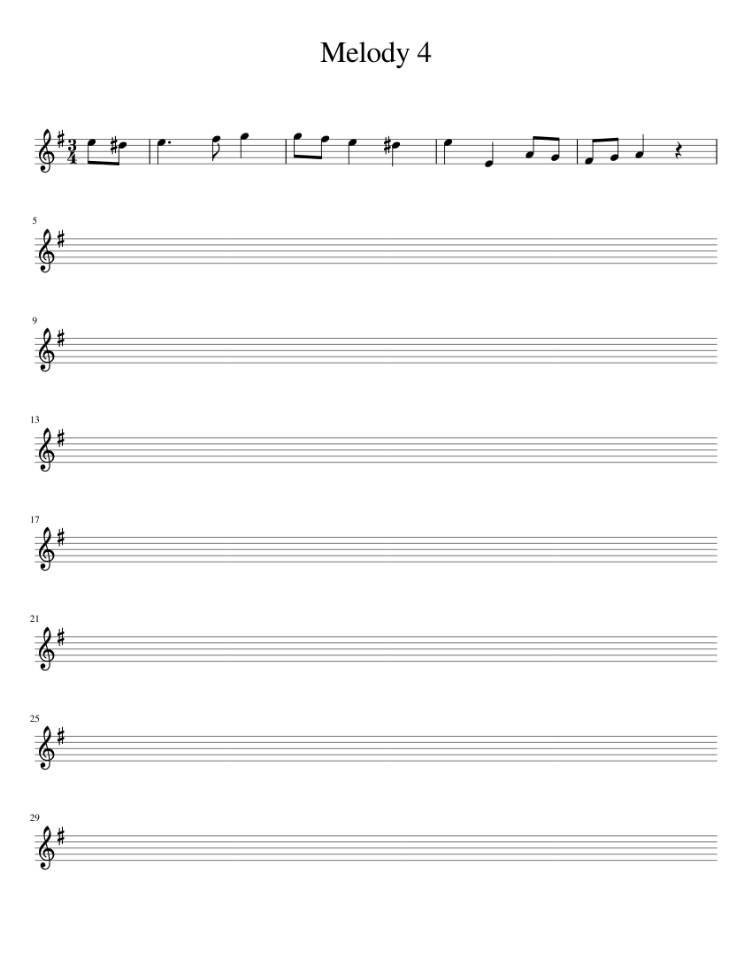 Melody 4 Sheet music for Flute (Solo) | Musescore.com