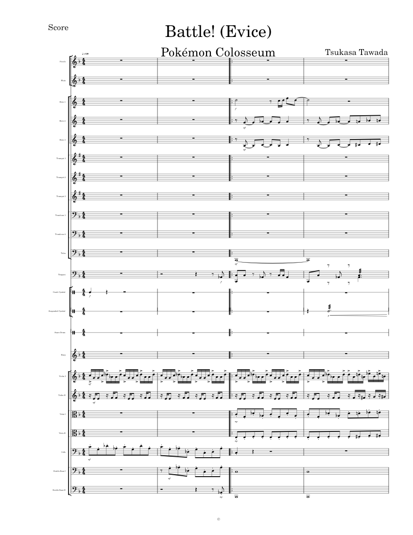Battle! (Evice) (Pokémon Colosseum) - Transcribed Score Sheet music for ...