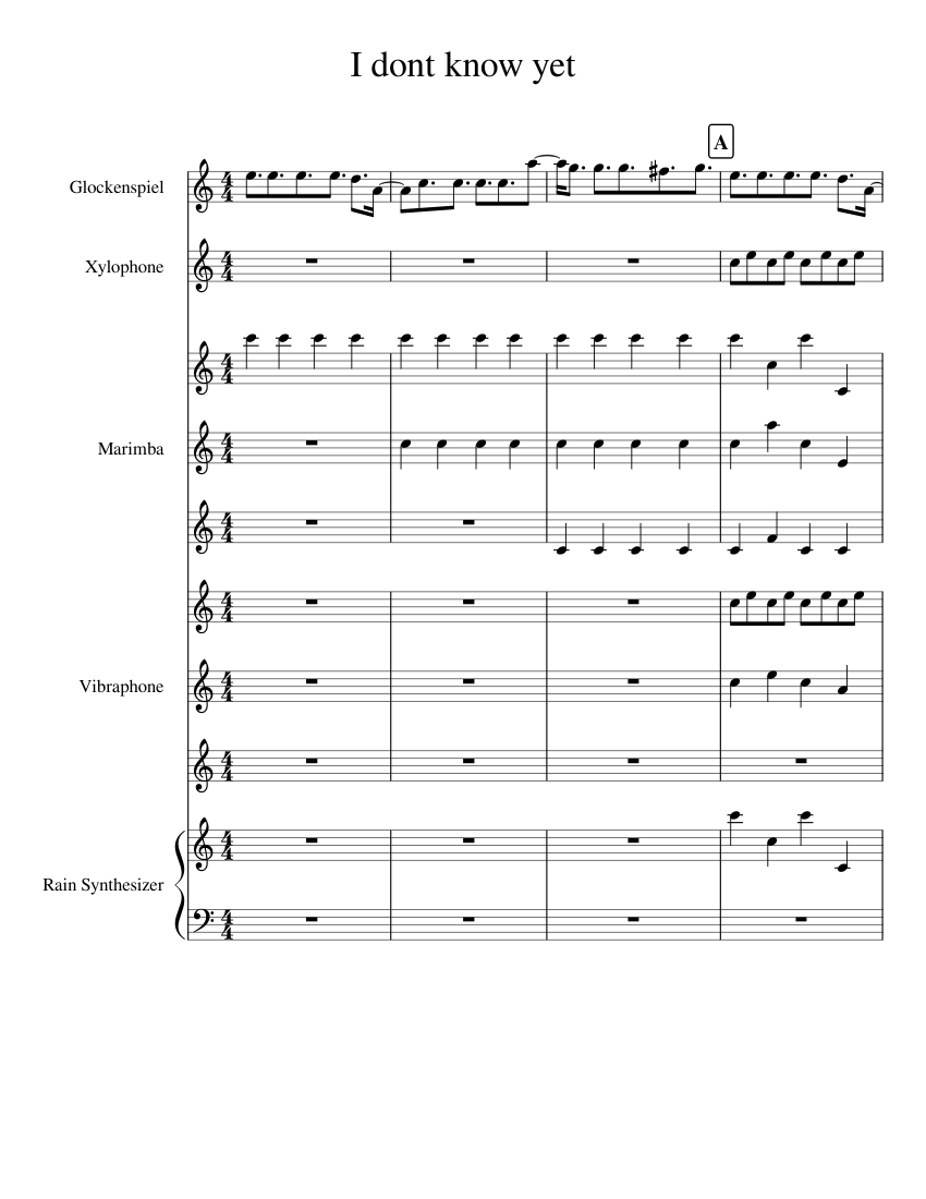 Untitled Sheet music for Vibraphone, Glockenspiel, Marimba, Xylophone & more instruments (Mixed ...