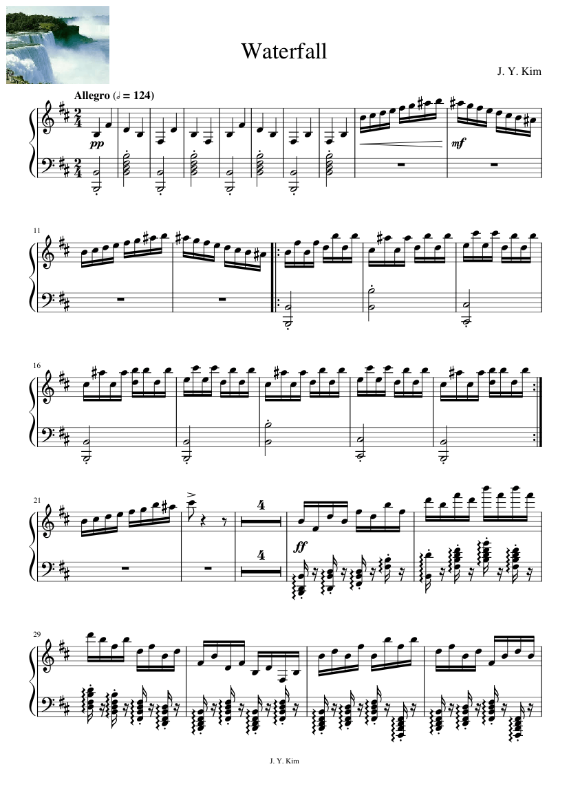 Waterfall Sheet music for Piano (Solo) | Musescore.com