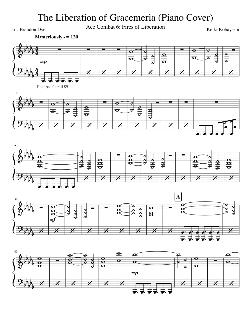 The Liberation Of Gracemeria Piano Cover Sheet Music for Piano (Solo ...