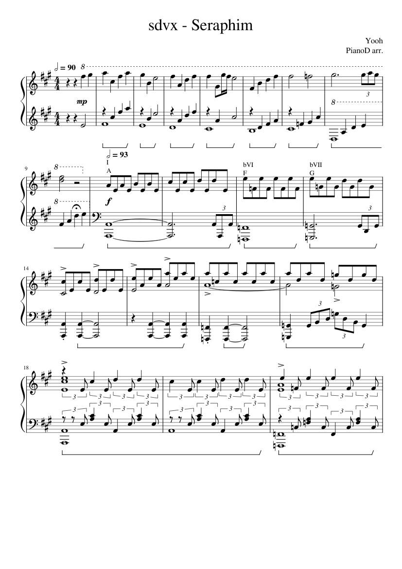 SDVX Seraphim - Yooh Sheet music for Piano (Solo) | Musescore.com