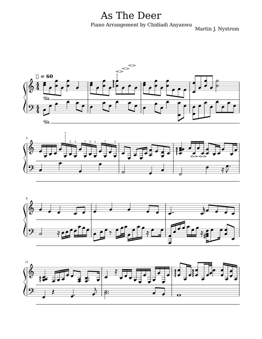 As the deer – Martin J Nystrom Piano Arrangement - As The Deer – Martin ...