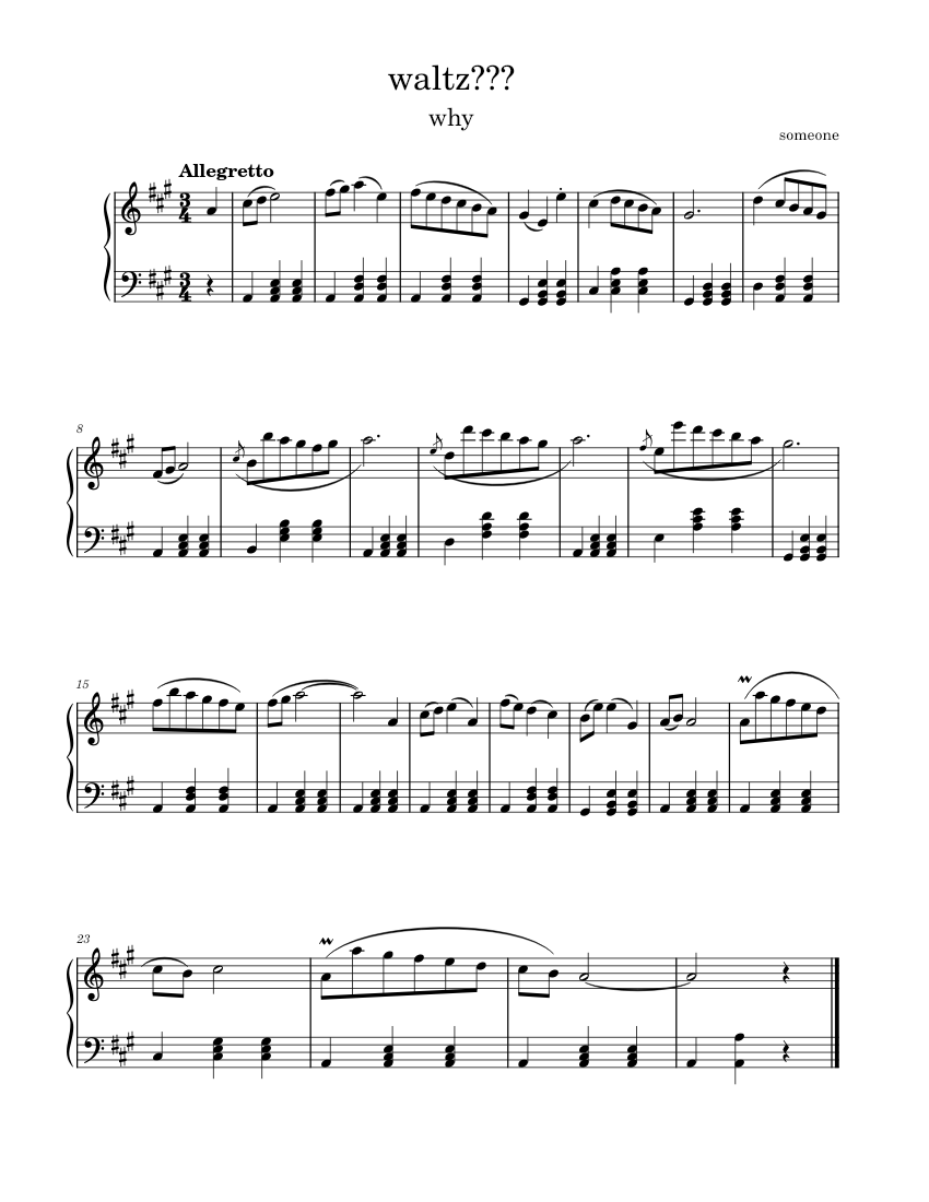 waltz Sheet music for Piano (Solo) Easy | Musescore.com