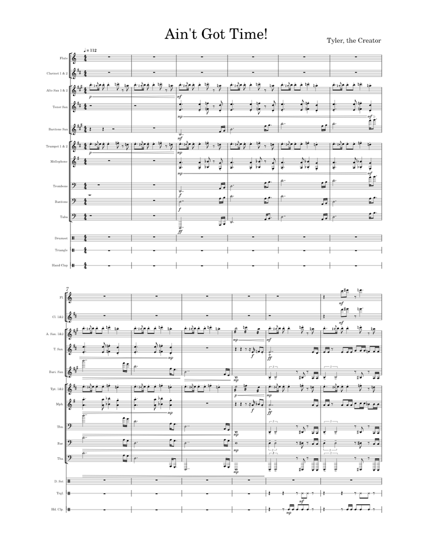 I Ain't Got Time! – Tyler, the Creator Ain't_Got_Time! Sheet music for ...