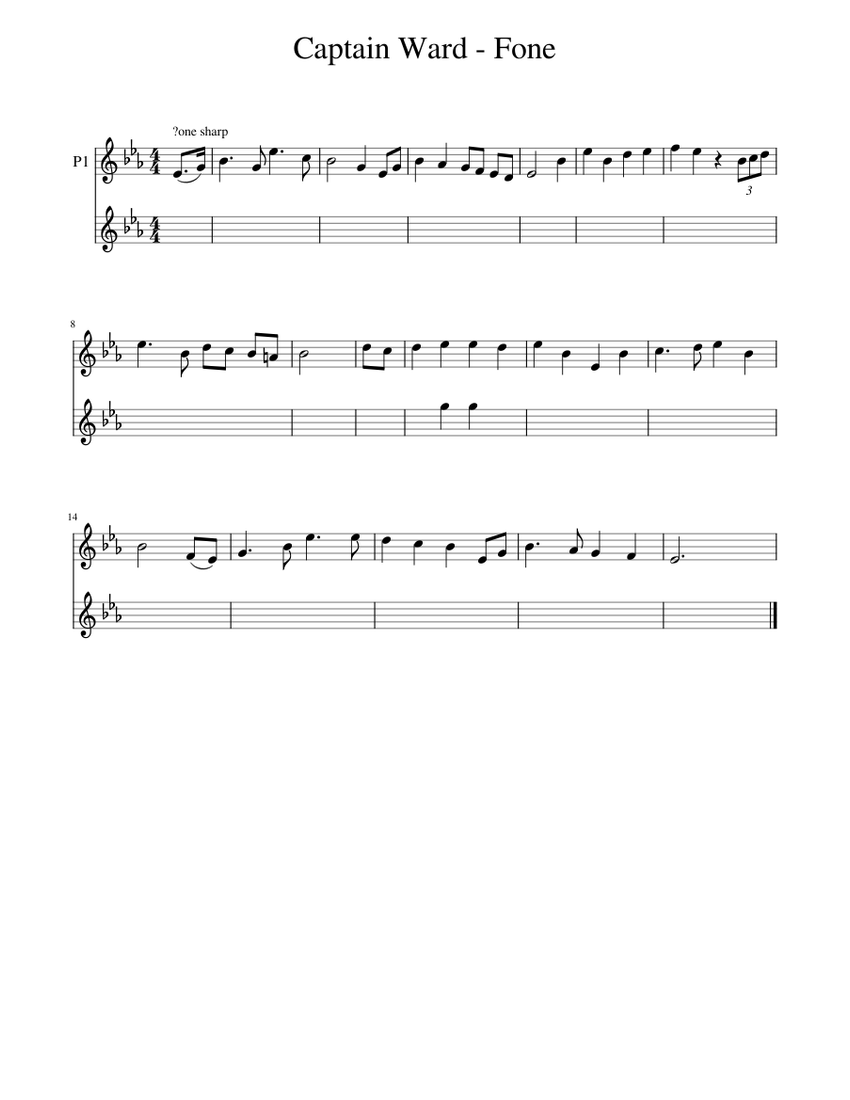 Captain Ward - Fone Sheet music for Piano (Piano Duo) | Musescore.com