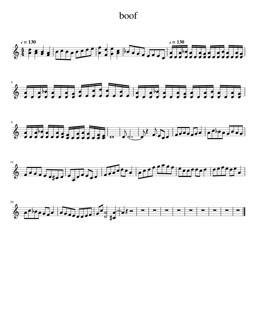 boof Sheet music for Piano (Solo) Easy | Musescore.com