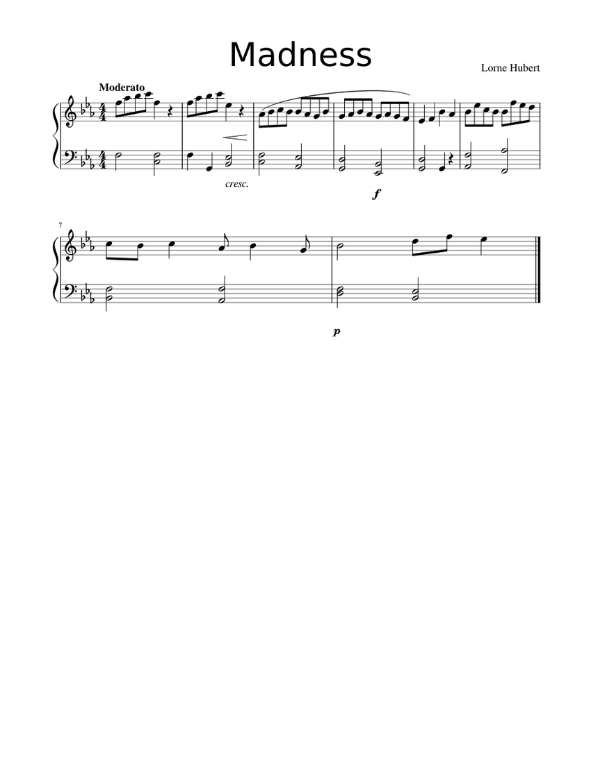 Madness - piano tutorial