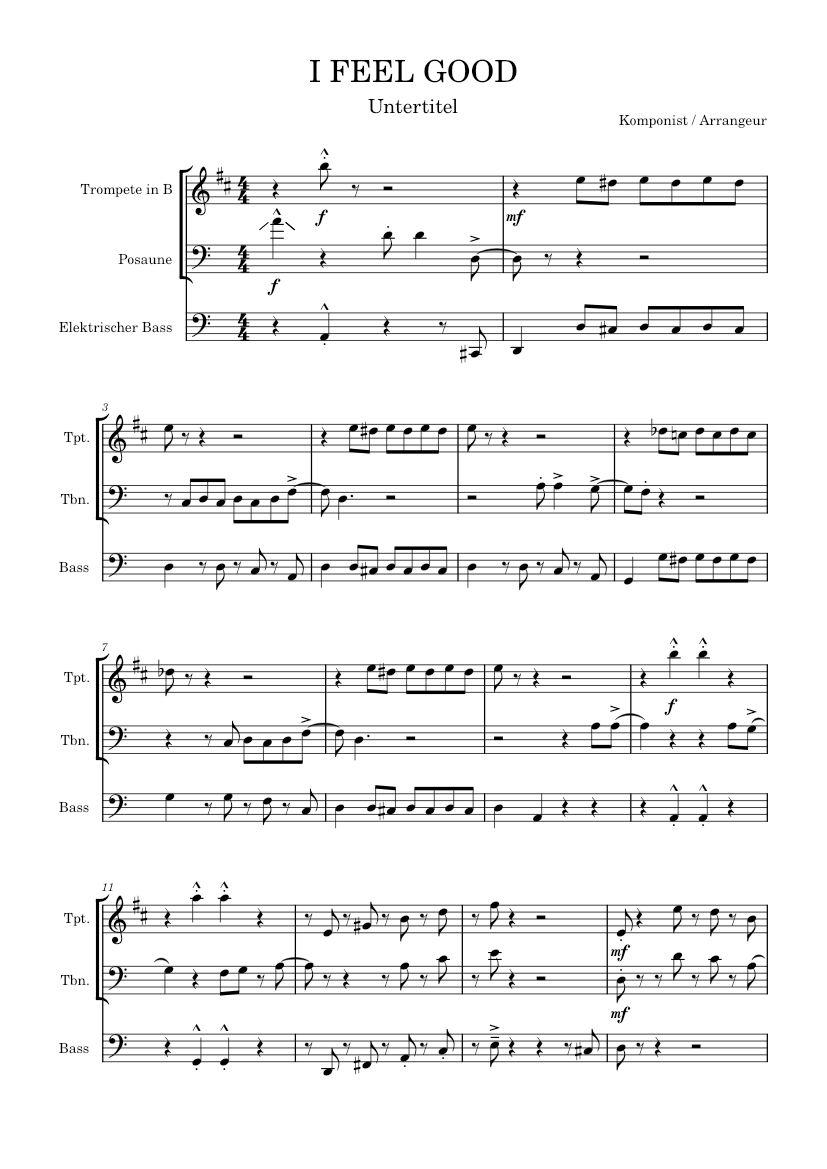 Funkytown / I Feel Good – Lucky Chops I FEEL GOOD Sheet music for ...