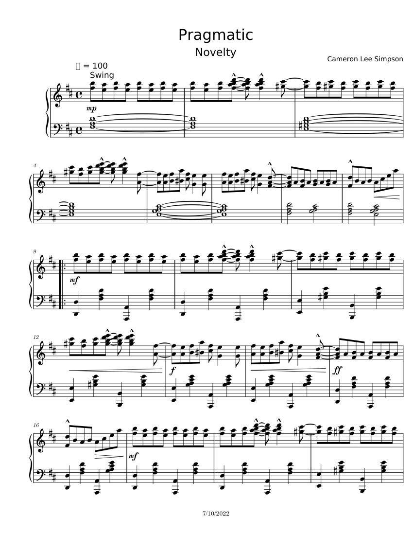 Pragmatic Sheet music for Piano (Solo) | Musescore.com