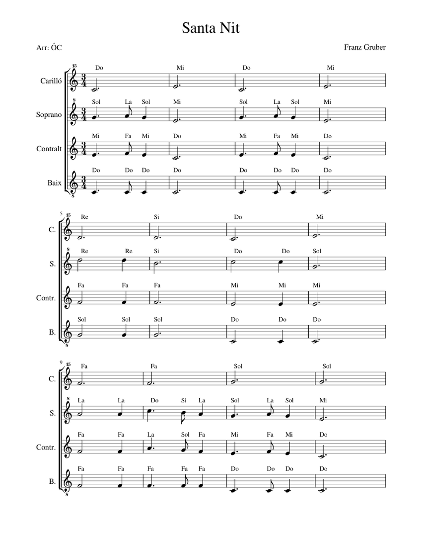 Santa Nit Sheet music for Xylophone, Percussion - pitched (other) (Percussion Quartet ...