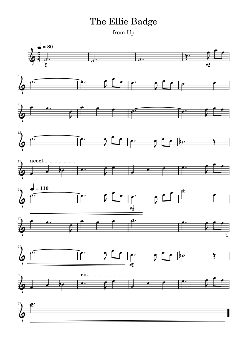 The Ellie Badge – Michael Giacchino The Ellie Badge Sheet music for ...