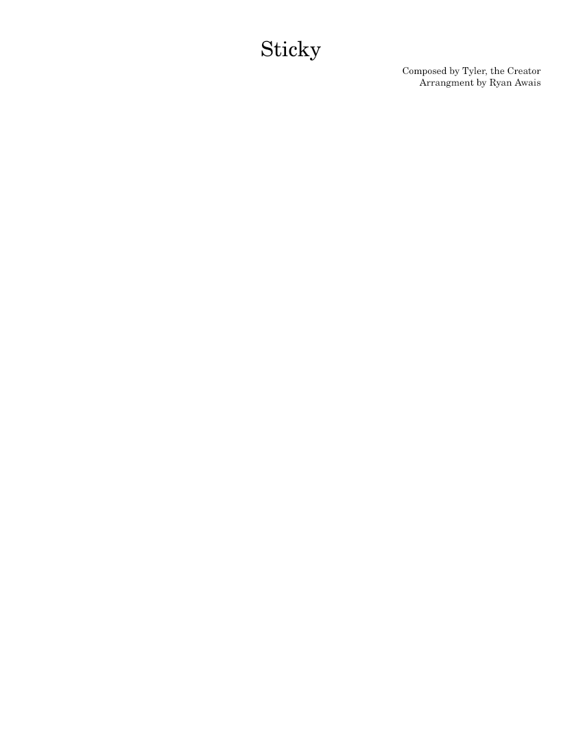 Sticky - Tyler, the Creator - Marching Band arrangment – ryanawais25 ...