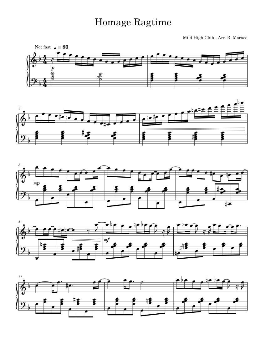 Homage – Mild High Club Sheet Music for Piano (Solo) | MuseScore.com