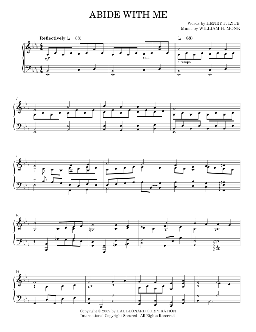 Play Official version of Abide With Me sheet music by Henry Francis ...