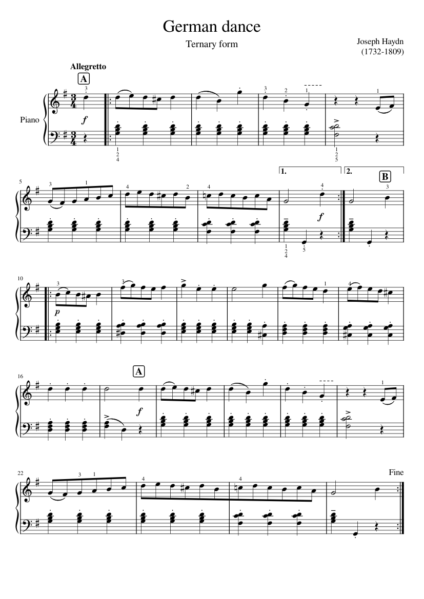 German dance Sheet music for Piano (Solo) Easy | Musescore.com