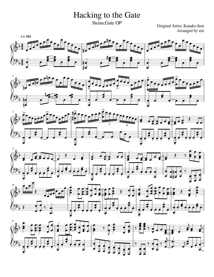 Hacking to the Gate Sheet music for Piano (Solo) | Musescore.com