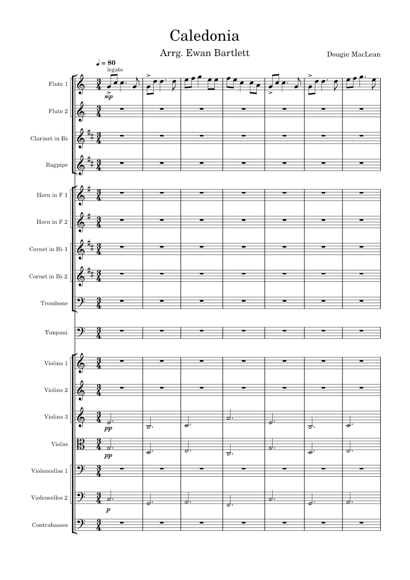 Caledonia – Dougie MacLean Caledonia Orchestra Sheet Music for Trombone ...