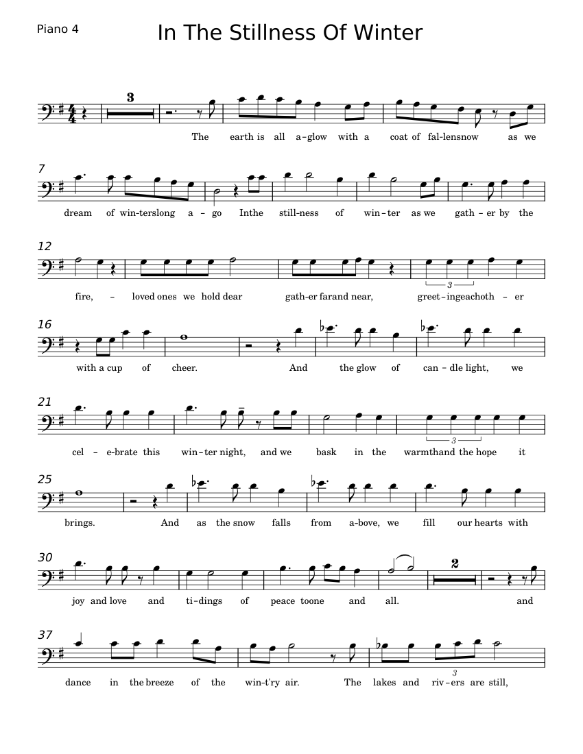 In The Stillness Of Winter Sheet music for Piano (Solo) Easy ...