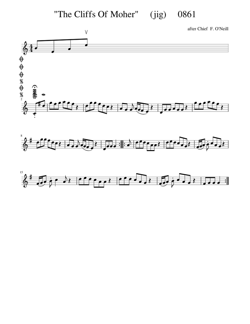 "The Cliffs Of Moher" (jig) 0861 Sheet music for Piano (Solo ...