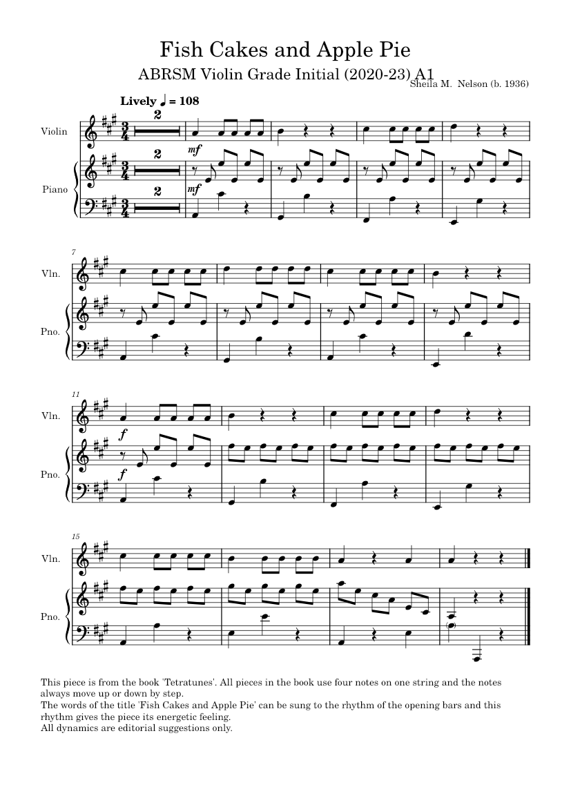 Fish Cakes and Apple Pie – Sheila M. Nelson Sheet music for Piano ...