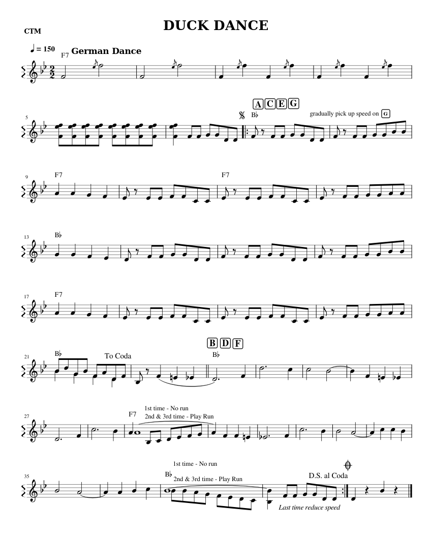 Duck Dance Sheet music for Accordion (Solo) | Musescore.com