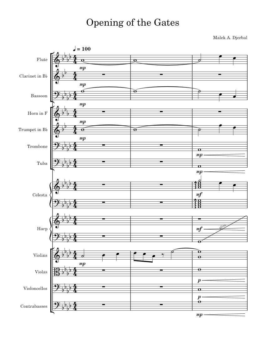 Opening of the Gates Sheet music (Mixed Ensemble) | Musescore.com