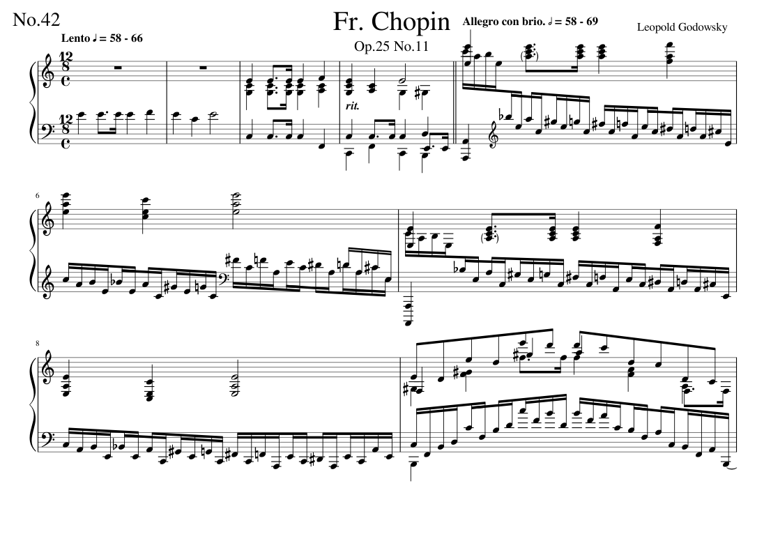 Studies on Chopin's Études – Leopold Godowsky Sheet music for Piano (Solo) | Musescore.com
