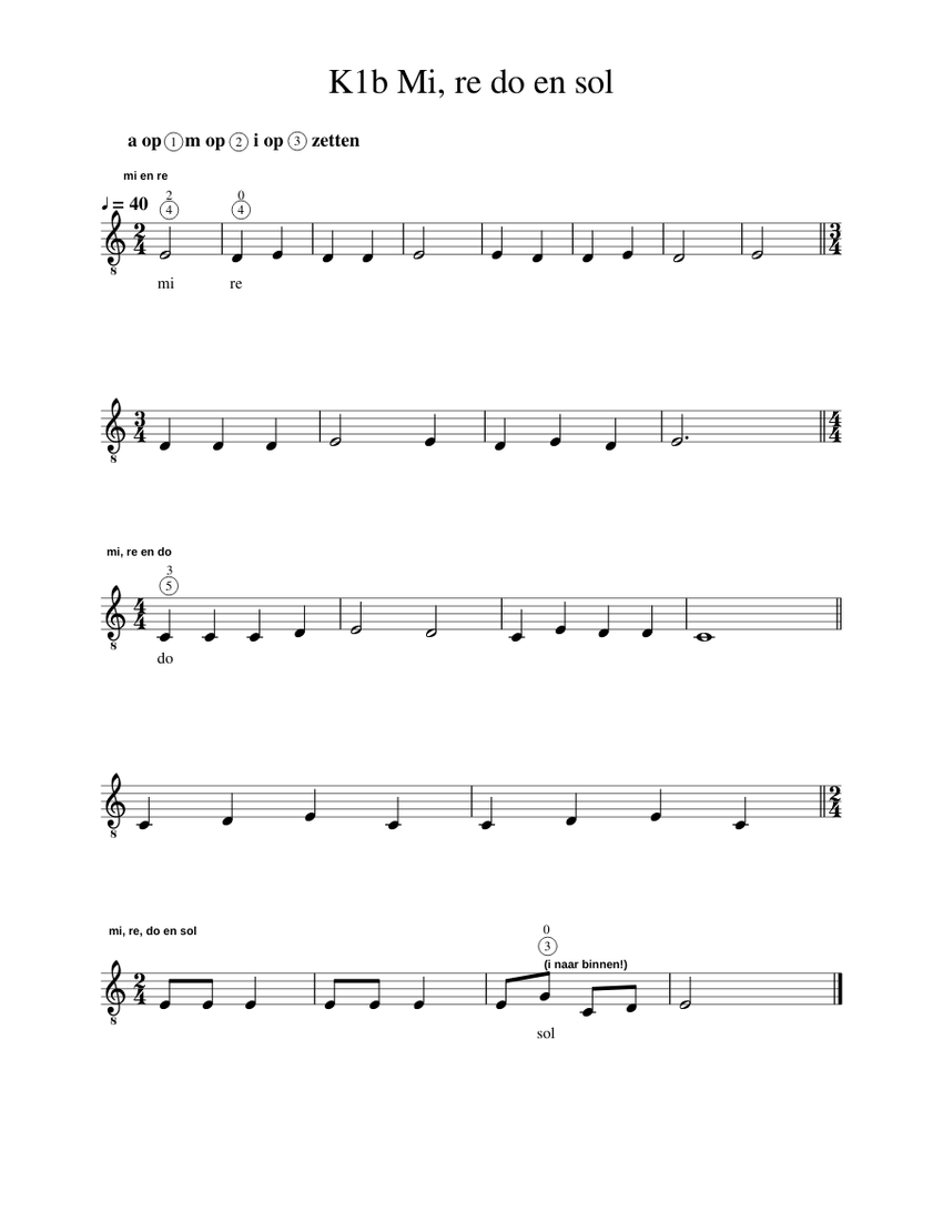 K1b Mi, re do en sol Sheet music for Guitar (Solo) | Musescore.com