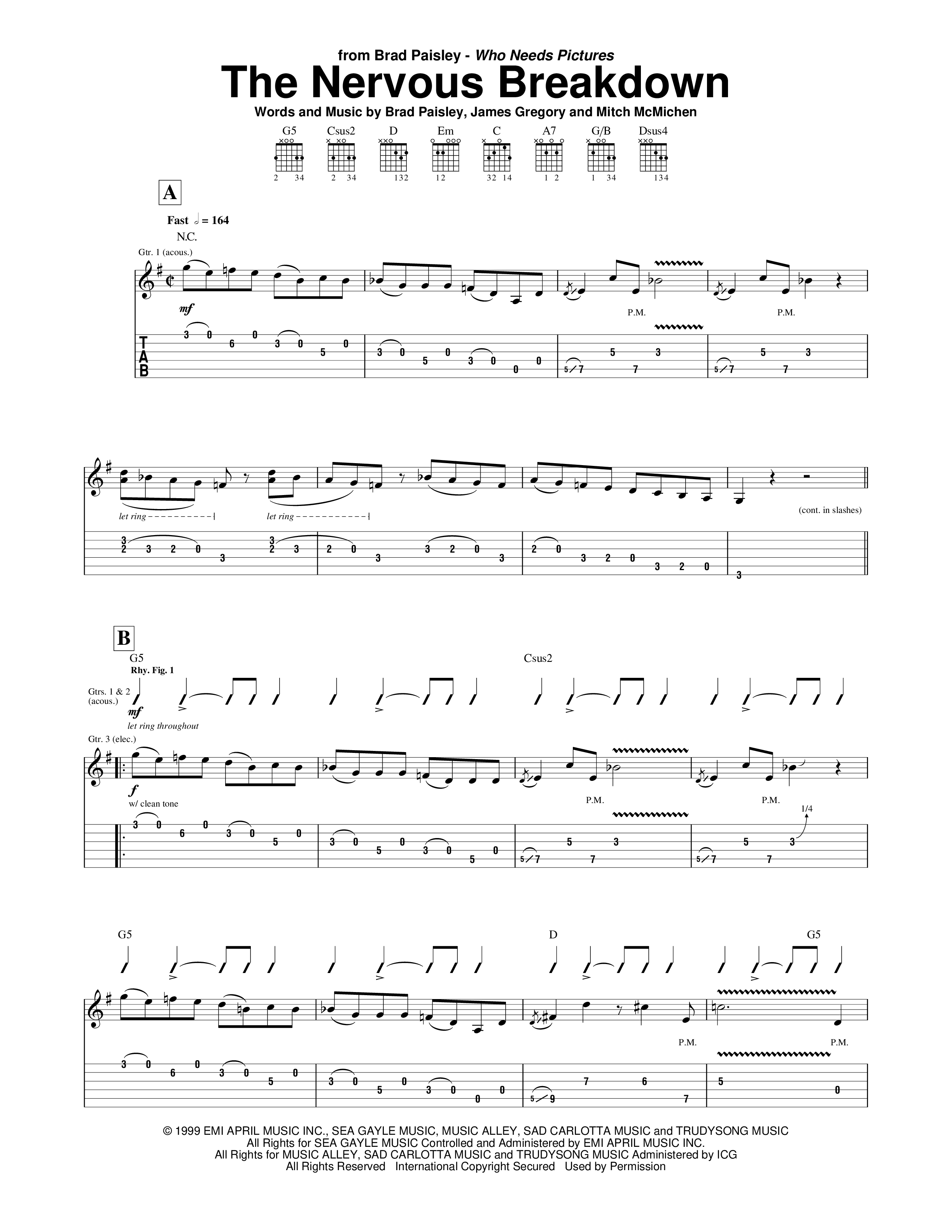 Play Official version of The Nervous Breakdown Sheet Music by Brad ...